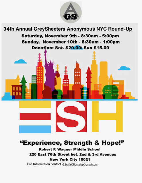 34th Annual GreySheeters Anonymous NYC Round-Up-Recovery Events ...